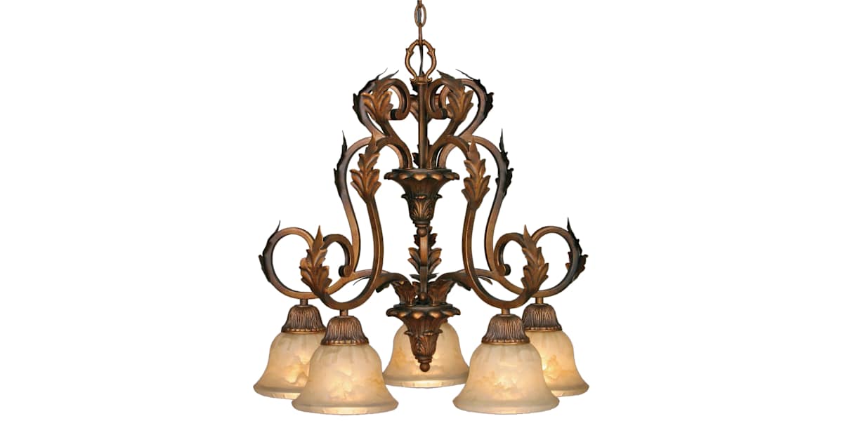 Golden Lighting 9072-D5 RB Five Light Chandelier from the Marquis ...