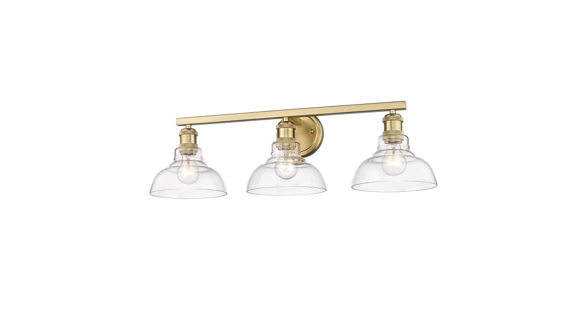 Golden Lighting 0305-BA3 BCB-CLR Carver 3 Light 28" Wide Bathroom ...