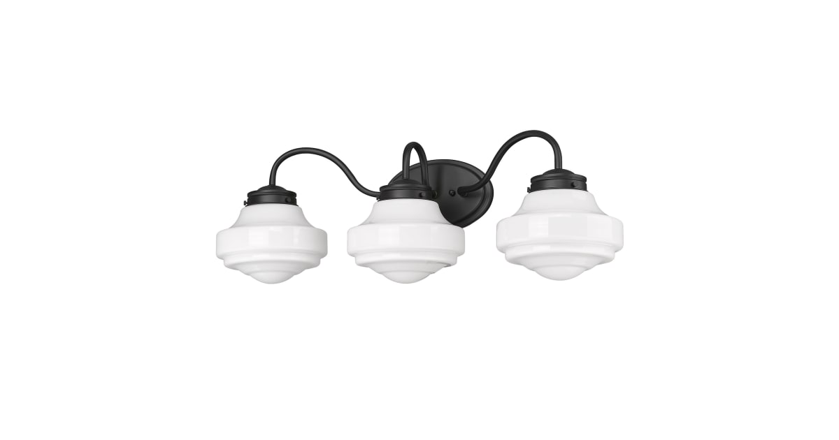 Golden Lighting 0508-BA3 BLK-VMG Ingalls 3 Light 28" Wide Vanity Light ...
