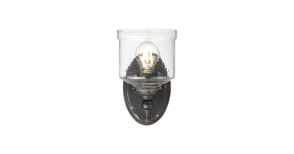 Golden Lighting 0806-1W ABI-HWG Keating 10" Tall Bathroom Sconce ...