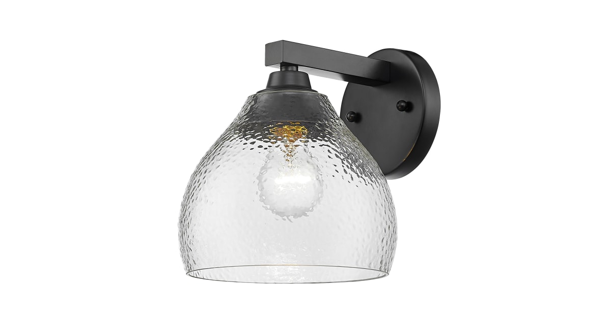 Golden Lighting 1094-1W BLK-HCG Ariella 9" Tall Bathroom Sconce ...