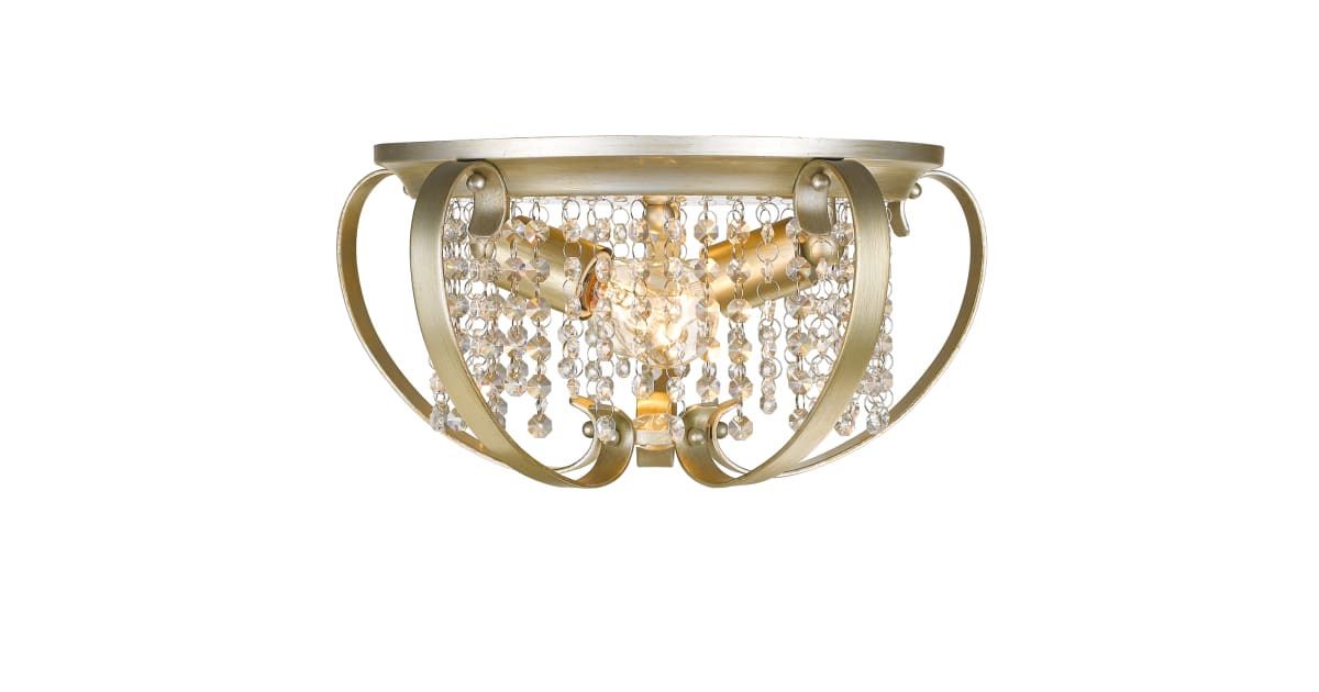 Golden Lighting 1323-FM WG Ella 2 Light 14-1/2" Wide Flush Mount ...