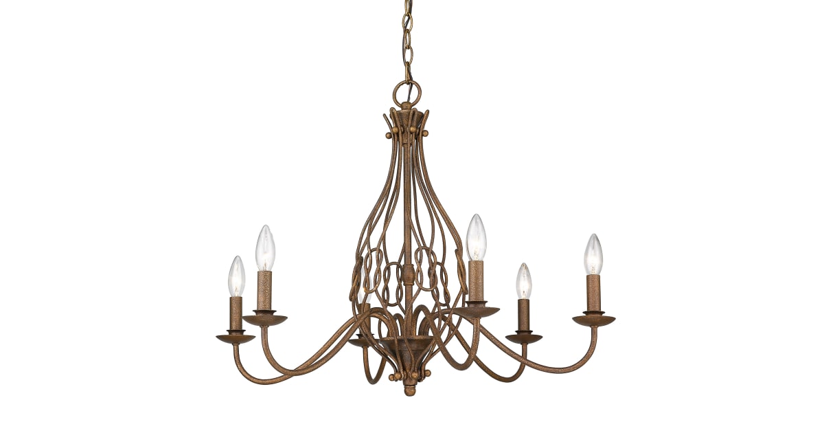 Golden Lighting 1349-6 BC Antoinette 6 Light 28" Wide Taper Candle ...
