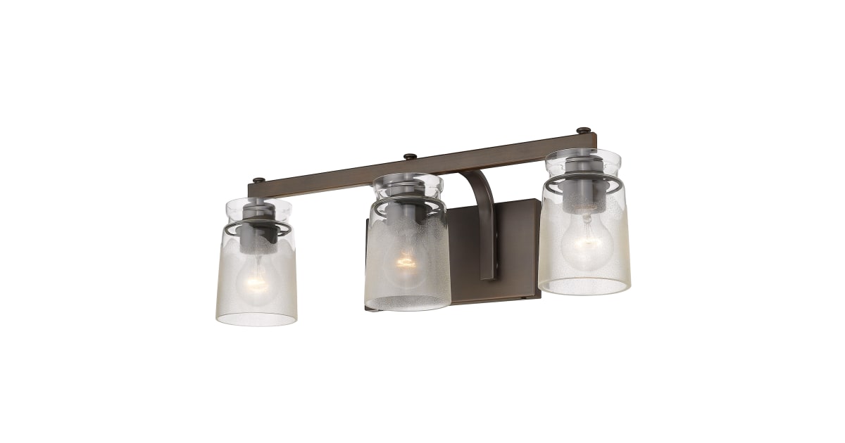 Golden Lighting 1405-BA3 RBZ-CAG Travers 3 Light 23" Wide Bathroom ...