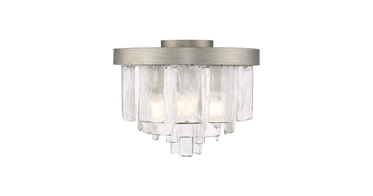 Golden Lighting 1768-FM PS-HWG Ciara 3 Light 13" Wide Flush Mount ...