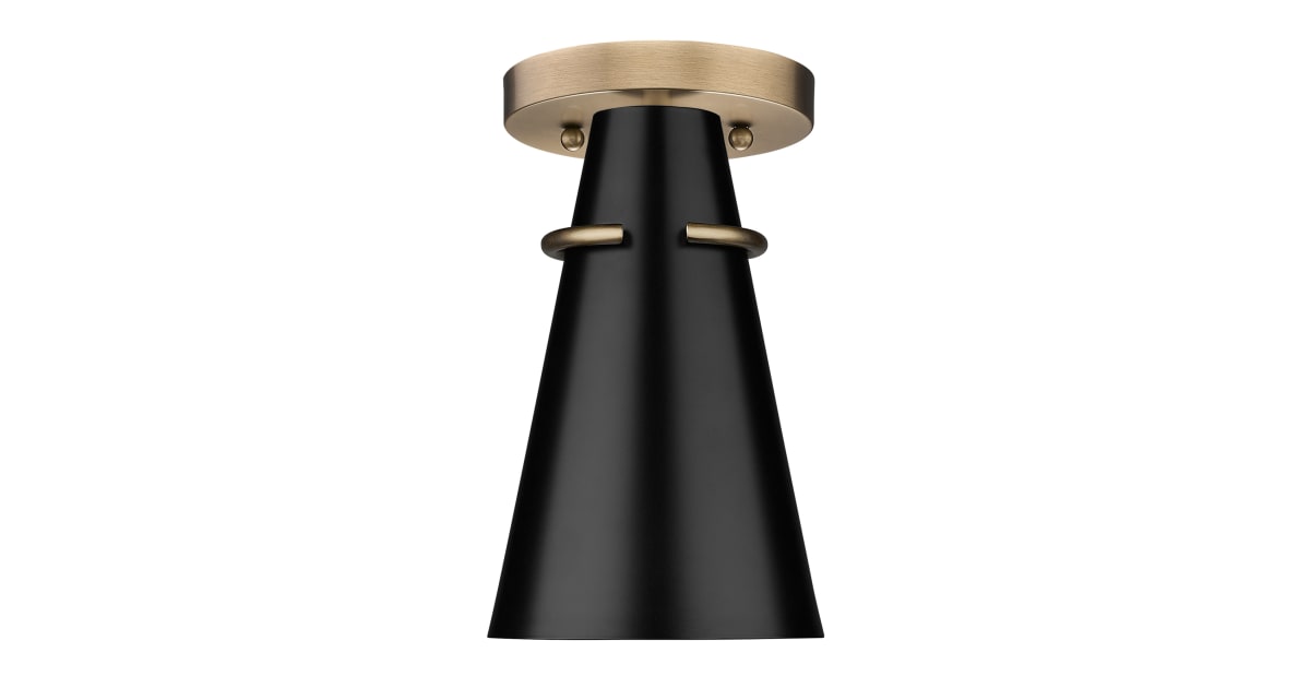 Golden Lighting 2122-SF MBS-BLK Reeva 7" Wide Semi-Flush Ceiling ...