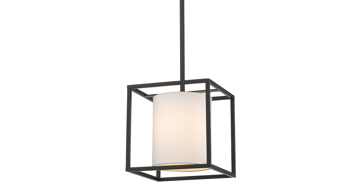 Golden Lighting 2243-M1L BLK-MWS Manhattan 9" Wide Mini Pendant ...