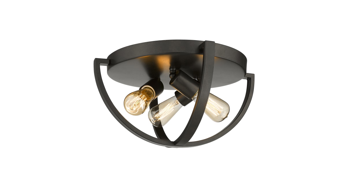 Golden Lighting 3167-FM15 EB Colson 14" Wide Flush Mount Ceiling ...