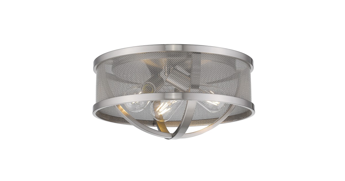 Golden Lighting 3167-FM15 PW-PW Colson 3 Light 15" Wide Flush Mount ...