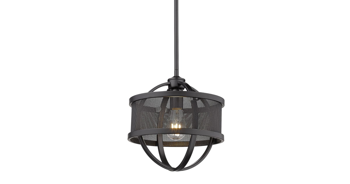 Golden Lighting 3167-M1L BLK-BLK Colson 11" Wide Pendant | Build.com