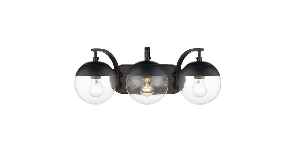 Golden Lighting 3219-BA3 BLK-BLK Dixon 3 Light 21" Wide Bathroom Vanity ...