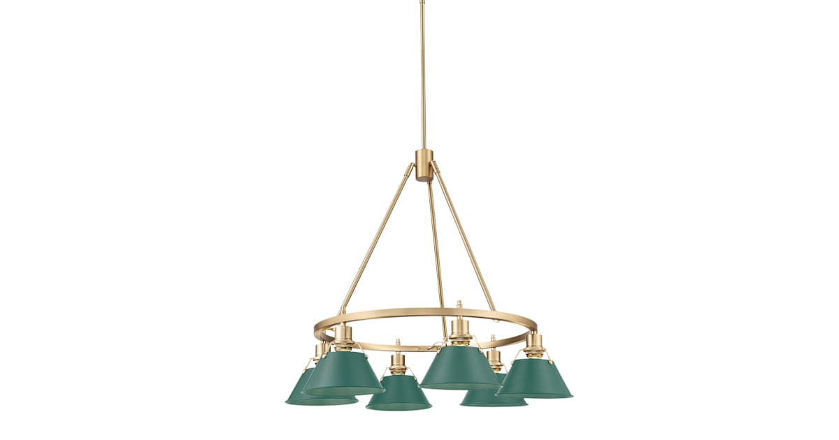 Golden Lighting 3306-6 BCB-GN Orwell 6 Light 29" Wide Chandelier ...