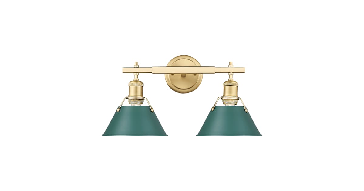 Golden Lighting 3306-BA2 BCB-GN Orwell 2 Light 18" Wide Vanity Light ...