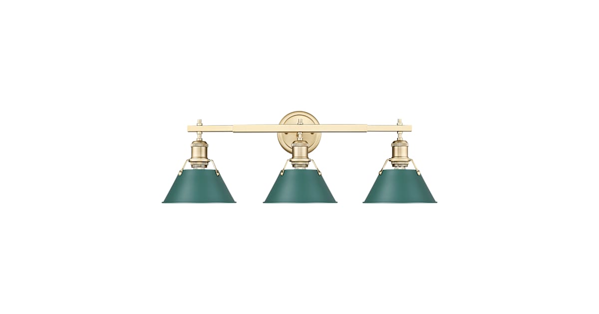 Golden Lighting 3306-BA3 BCB-GN Orwell 3 Light 8" Wide Vanity Light ...