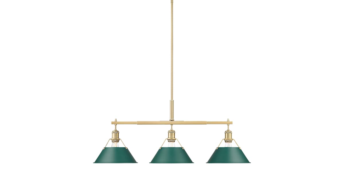 Golden Lighting 3306-LP BCB-GN Orwell 3 Light 36" Wide Linear Pendant ...