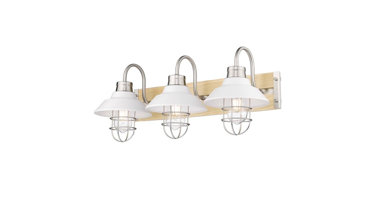 Golden Lighting 3321-BA3 PW-WHT Fraser 3 Light 26" Wide Bathroom Vanity ...