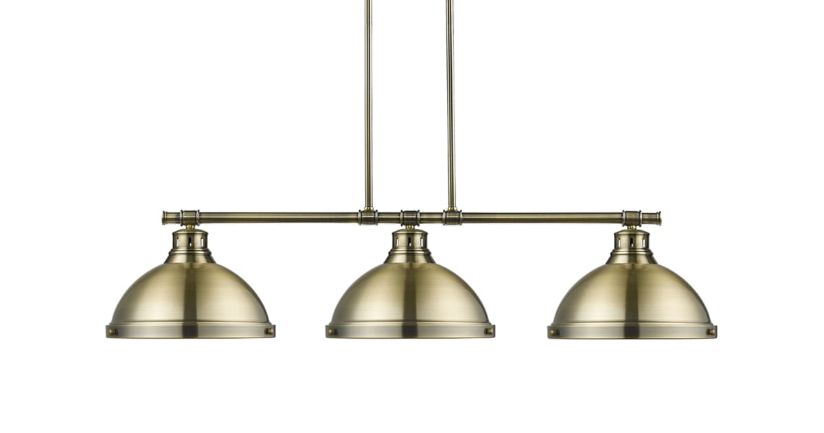 Golden Lighting 3602-3LP AB-AB Duncan 3 Light 40" Wide Linear ...