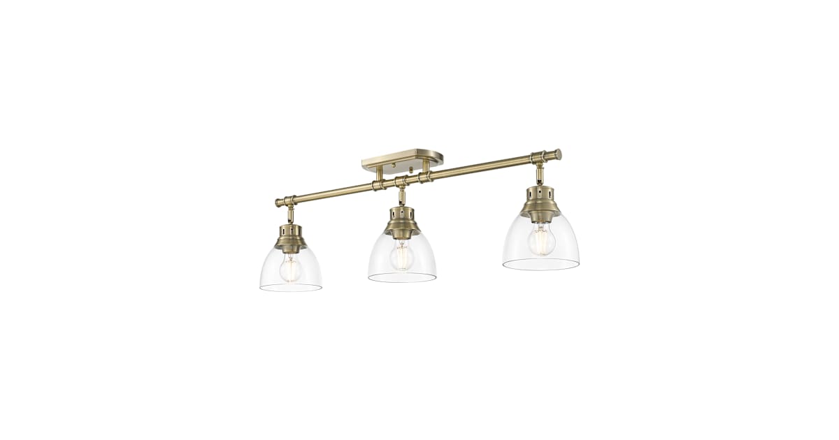 Golden Lighting 3602-3SF AB-CLR Duncan 3 Light 7" Wide Semi-flush ...