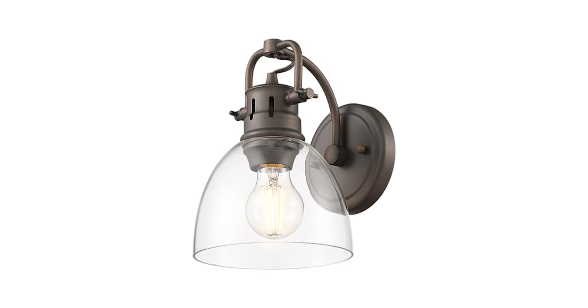 Golden Lighting 3602-BA1 RBZ-CLR Duncan 9" Tall Bathroom Sconce ...