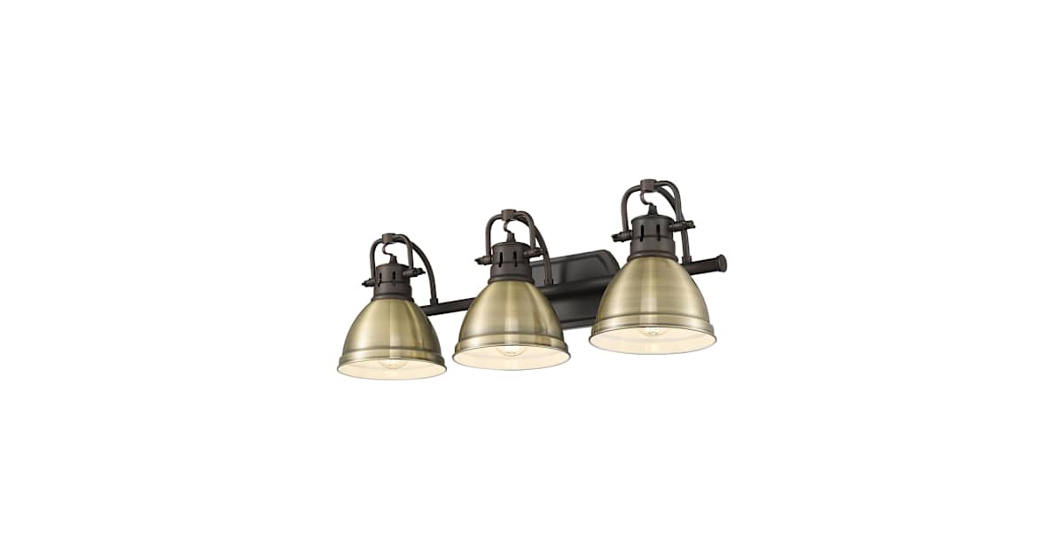 Golden Lighting 3602-BA3 RBZ-AB Duncan 3 Light 25" Wide Vanity Light ...