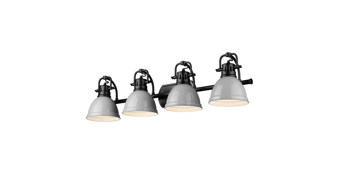Golden Lighting 3602-BA4 BLK-GY Duncan 4 Light 34" Wide Vanity Light ...