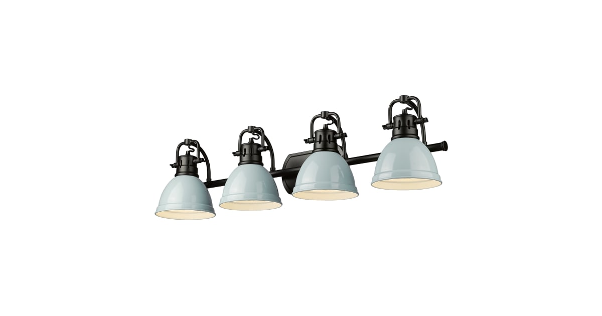 Golden Lighting 3602-BA4 BLK-SF Duncan 4 Light 34" Wide Vanity Light ...