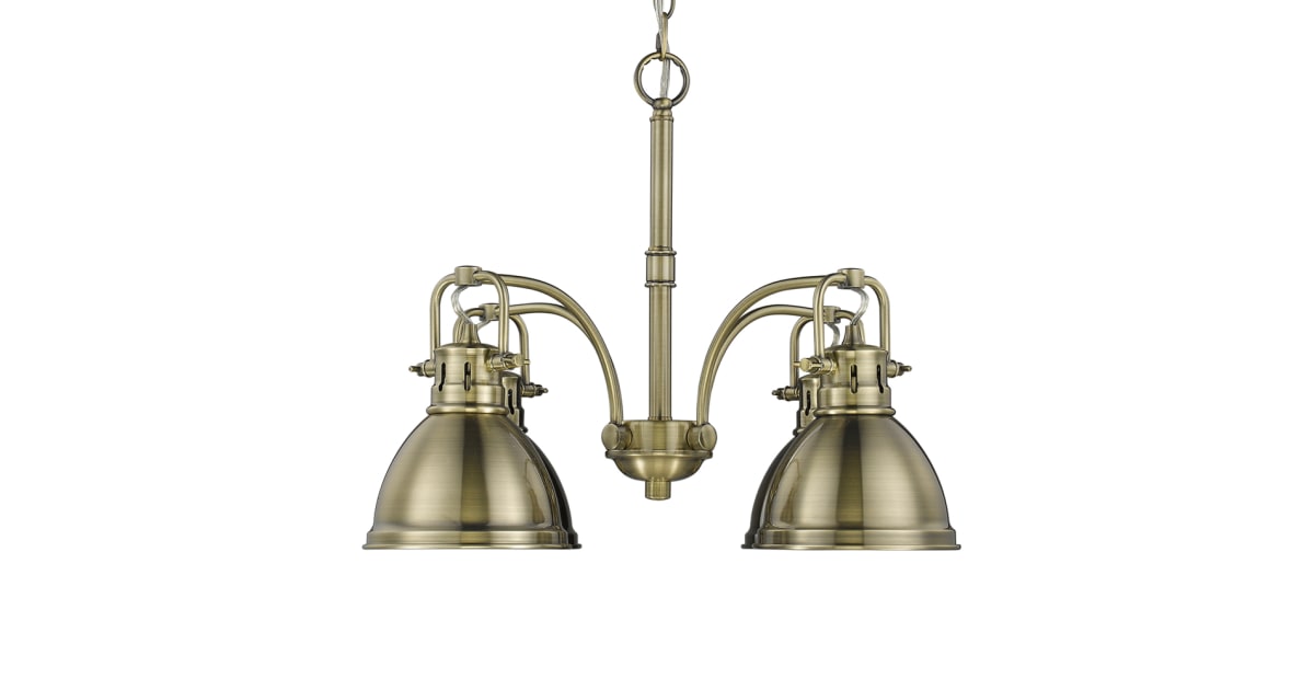 Golden Lighting 3602-D4 AB-AB Duncan 4 Light 26" Wide Single Tier ...