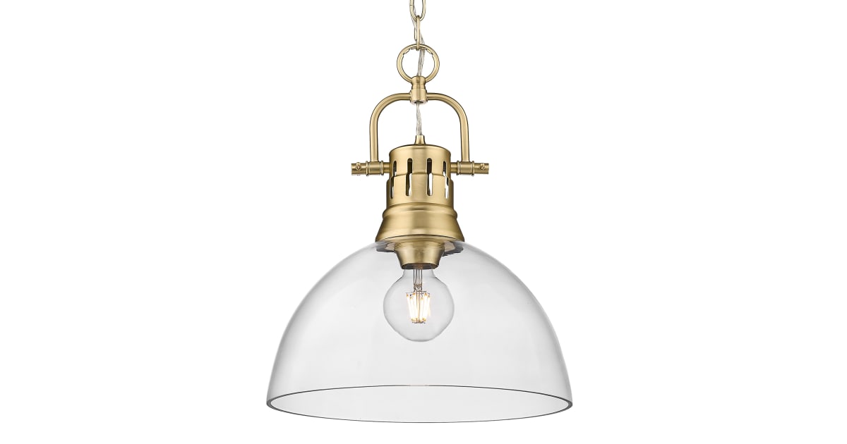Golden Lighting 3602-L BCB-CLR Duncan 14" Wide Pendant with Clear Glass ...