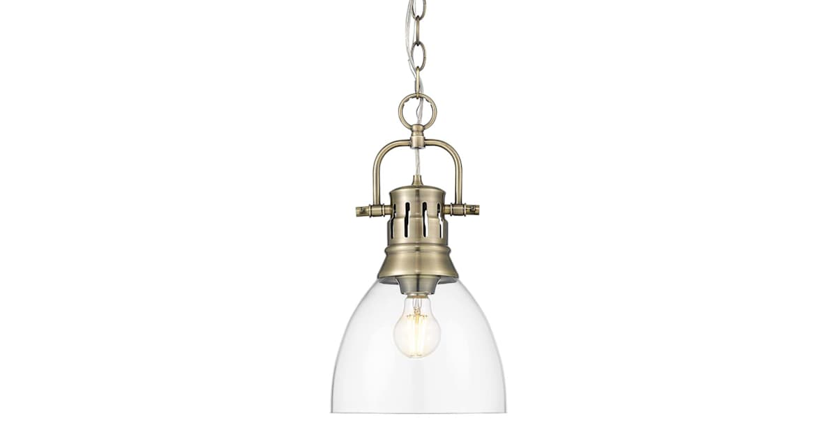 Golden Lighting 3602-S AB-CLR Duncan 9" Wide Mini Pendant | Ferguson Home