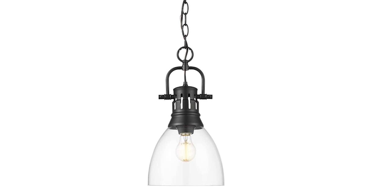 Golden Lighting 3602-S BLK-CLR Duncan 9" Wide Mini Pendant | Ferguson Home