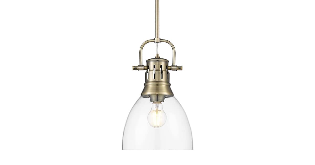 Golden Lighting 3604-S AB-CLR Duncan 9" Wide Mini Pendant | Ferguson Home