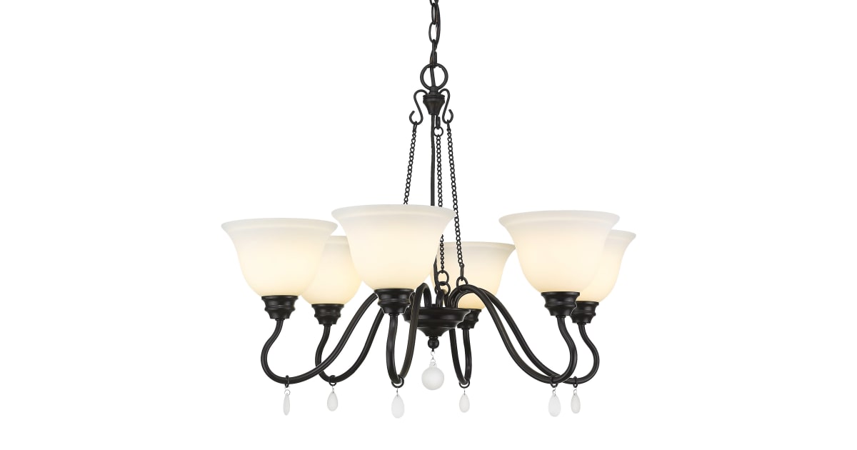 Golden Lighting 3715-6 BLK-OP Donya 6 Light 28" Wide Crystal Chandelier ...
