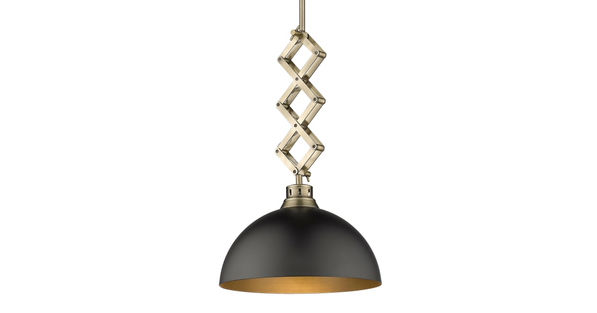 Golden Lighting 3824-M AB-BLK Hawthorn 14" Wide Pendant | Ferguson Home