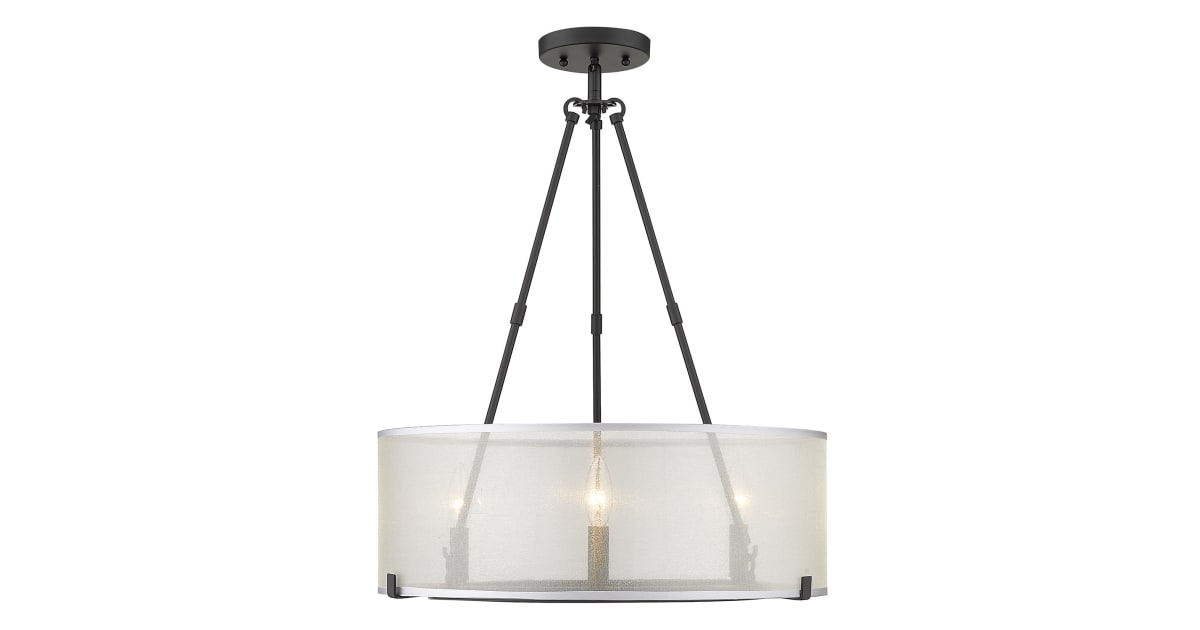 Golden Lighting 5019-3SF-XL BLK Alyssa 3 Light 20" Wide Semi-Flush ...