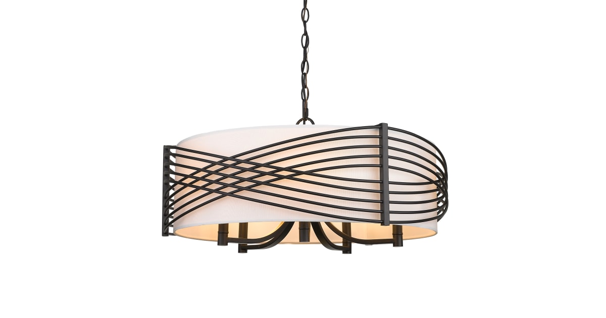 Golden Lighting 5516-5 BLK-MWS Zara 5 Light 26" Wide Pendant | Ferguson ...