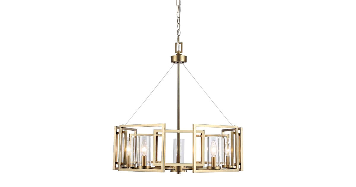Golden Lighting 6068-5 BCB Marco 5 Light 25" Wide Taper Candle Style ...
