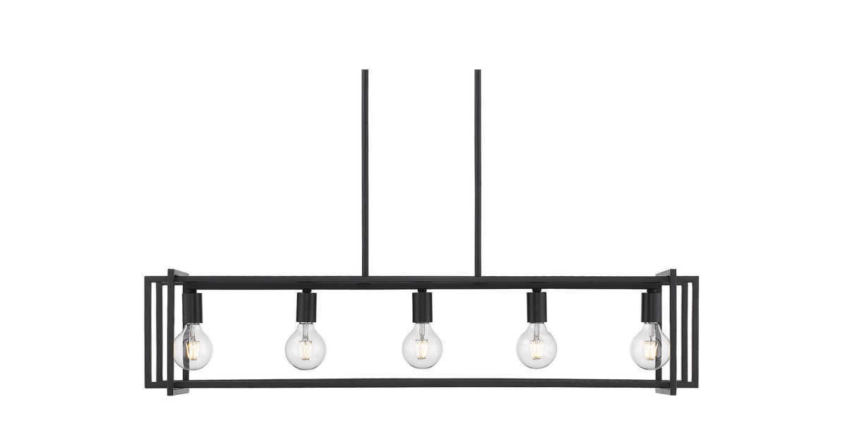 Golden Lighting 6070-LP BLK-BLK Tribeca 5 Light 41" Wide Linear ...