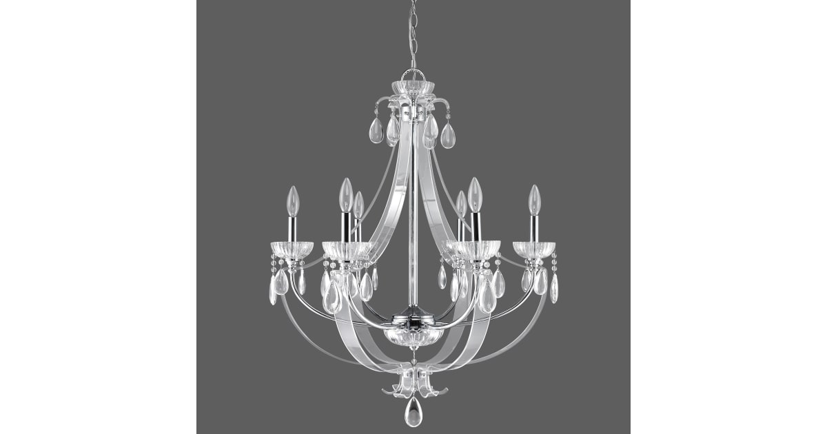 Golden Lighting 6530-6 CH Clarion Single Tier Chandelier with 6 Lights ...