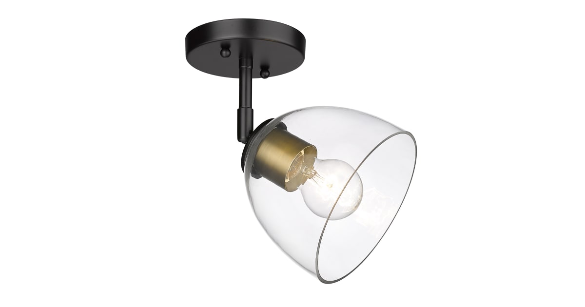Golden Lighting 6958-SF BLK-BCB-CLR Roxie 6" Wide Semi-Flush Ceiling ...