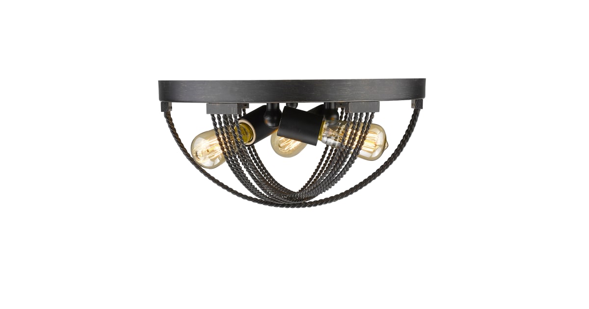 Golden Lighting 7001-FM ABZ Carter 3 Light 14" Wide Flush Mount Ceiling ...