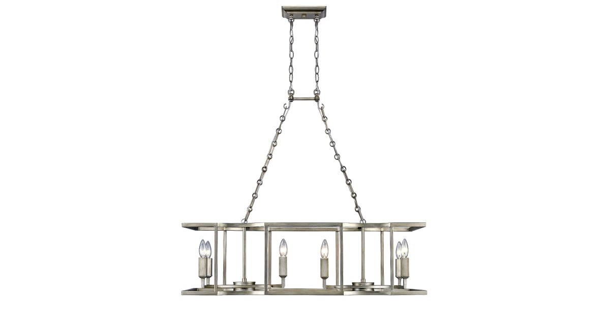 Golden Lighting 7151-LP WG Bellare 8 Light Linear Chandelier | Build.com