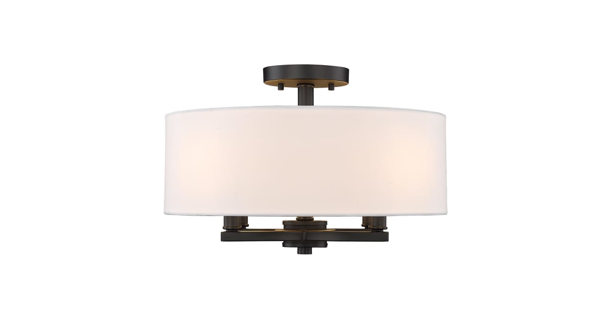 Golden Lighting 7154-SF BLK-MWS Eliana 4 Light 16" Wide Semi-Flush Drum ...