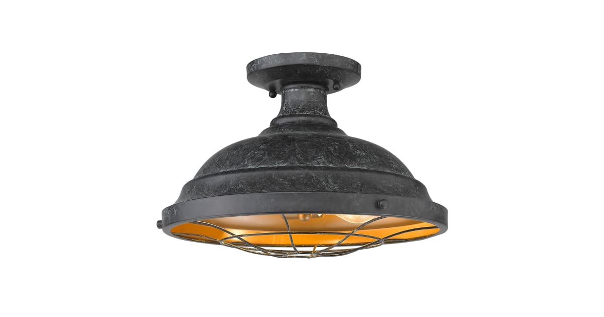 Golden Lighting 7312-SF BP Bartlett 2 Light 14" Wide Semi-Flush Ceiling ...