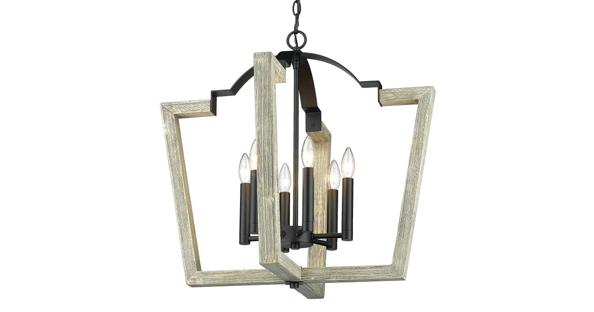 Golden Lighting 7802-6P NB-GH Regan 6 Light 26" Wide Taper Candle ...