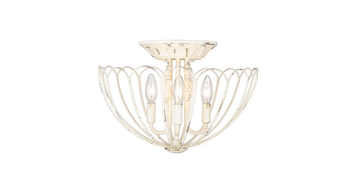 Golden Lighting 7862-SF VPW Marguerite 4 Light 16" Wide Semi-Flush Bowl ...