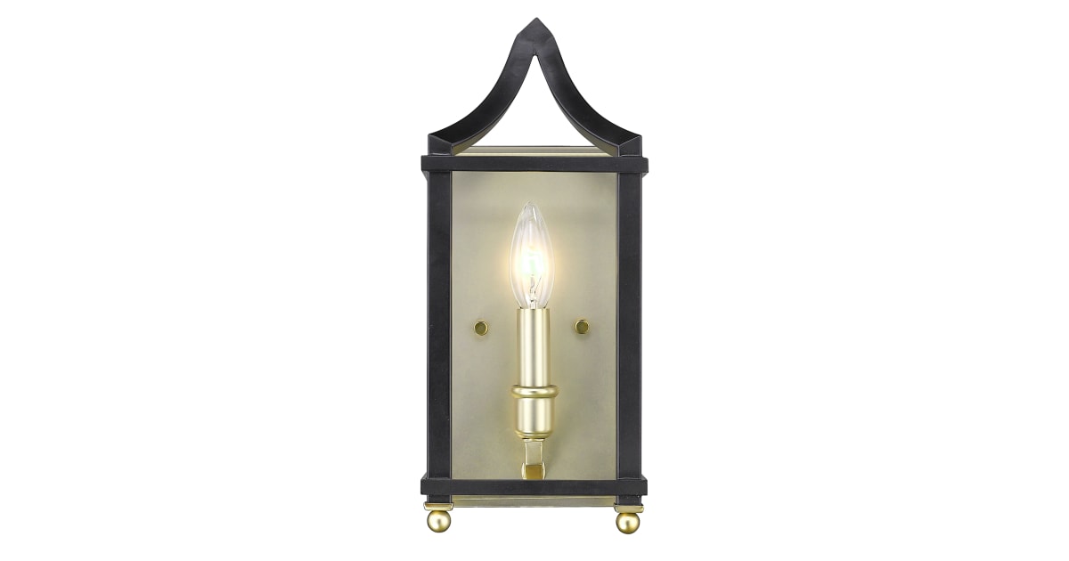 Golden Lighting 8401-WSC SB-BLK Leighton Single Light 13-3/4" High Wall ...