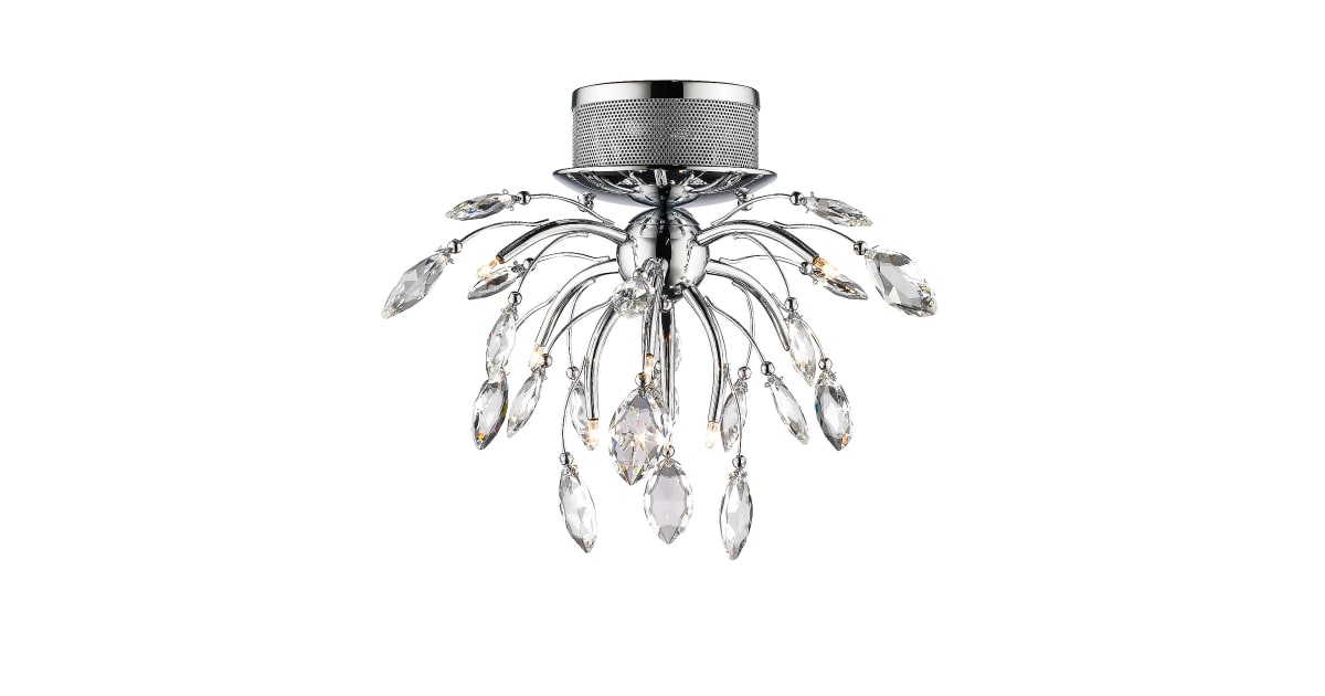 Golden Lighting C304-F9-CH Palm 9 Light Flush Mount Ceiling Fixture ...