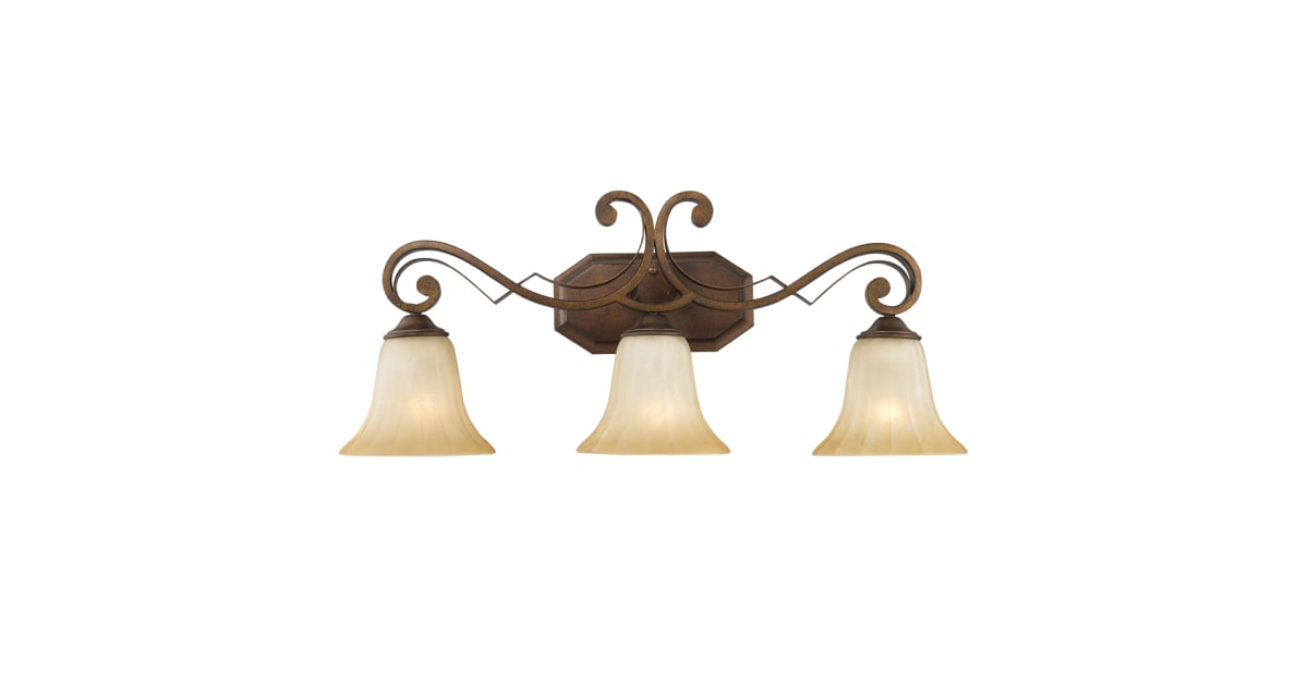 Golden Lighting 1089-BA3 RSB 3 Light Down Light Bathroom Fixture from ...