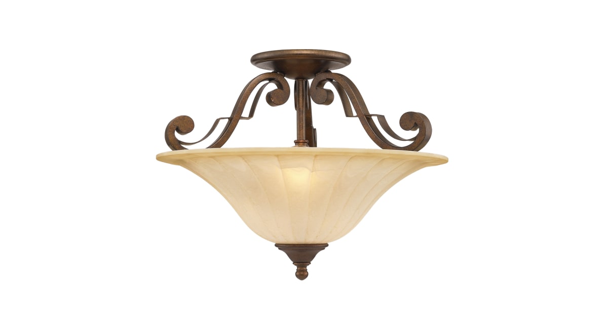Golden Lighting 1089-SF RSB 3 Light Semi-Flush Mount Fixture from the ...