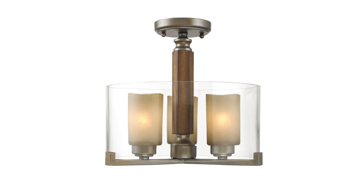 Golden Lighting 5010-SF MW 3 Light Semi-Flush Mount Fixture from the ...